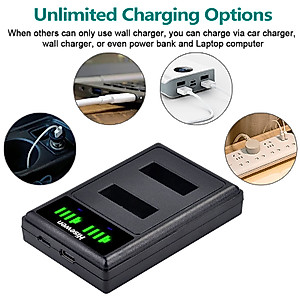 Hisewen NB-13L Battery 2 Pack and Dual USB Charger for Canon PowerShot G7 X Mark II, G7 X, G1 X Mark III, G5 X, G9 X, G9 X Mark II, SX620 HS, SX720 HS, SX730 HS, SX740 HS