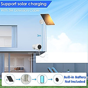 Security Camera Camera 3MP Wireless WiFi IP Camera Outdoor 6000mAh Rechargeable Battery Panoramic 150 Degree Panel Solar Cam PIR Motion IP66 Surveillance Camera with Spotlight ( Size : Solar Cam Add 1