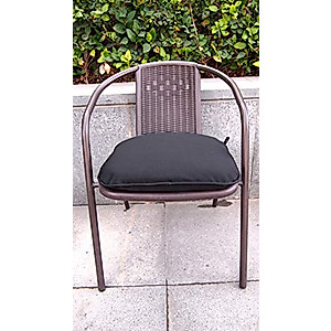 Augld 2 Pack Water Repellent Patio Chair Cushion Breathable 17"x16" Seat Cushion with Ties Black-2