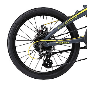 KESPOR Thunderbolt D8 Folding Bike for Adults, 20-inch Wheels, Rear Carry Rack, Shimano 8 Speed Alloy Easy Folding, Disc Brake (Yellow)