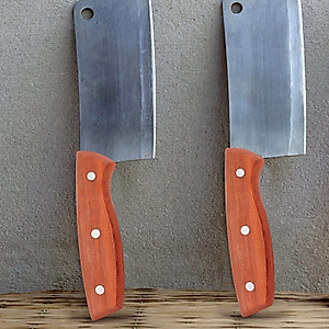 UPKOCH Replacement Wooden Knife Handle for Kitchen, Ergonomic Design with Holes, Anti-Slip Red Pear Wood Knife Handle Accessory for Easy Repair and Upgrade of Your Knives