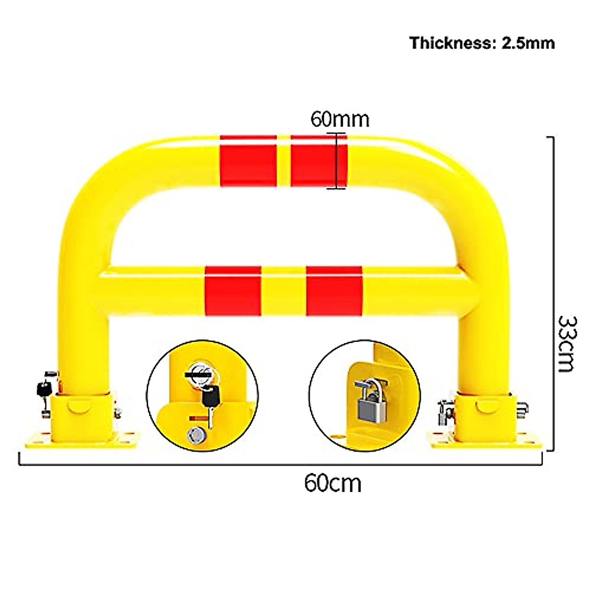 Lockable Folding Parking Barrier,Car Parking Space Post Lock Manual Parking Blocker,Removable Parking Space Lock,Safe and Anti-Collision