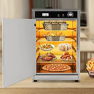 Electric Commercial Hot Box Food Warmer for Catering,600W Countertop Food Heated Holding Cabinet, 86-185°F Temperature Adjustable Warming Oven for Storing Pizzas, Tarts, Fried Chicken