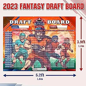 Fantasy Football Draft Board 2023-2024 Kit, 2023 Fantasy Football Draft Kit 14 Teams 20 Rounds,2023 Draft Board with 660 Player Labels Waterproof
