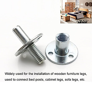 lasenersm 1 Piece Cold Rolled Steel M20 Bed Post Connector Bed Column Bedpost Connector Screw-in T-Nut Bedpost Connector Screw Butt Nut for Furniture Hardware Fittings