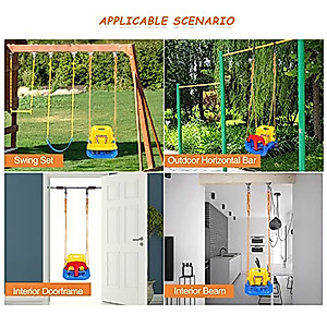 RedSwing 4 in 1 Baby Swing Seat with Tray, Toddler Swing, Anti-Flip Snug and Secure Detachable Infants to Teens Kids Swing Seat for Outdoor Playground