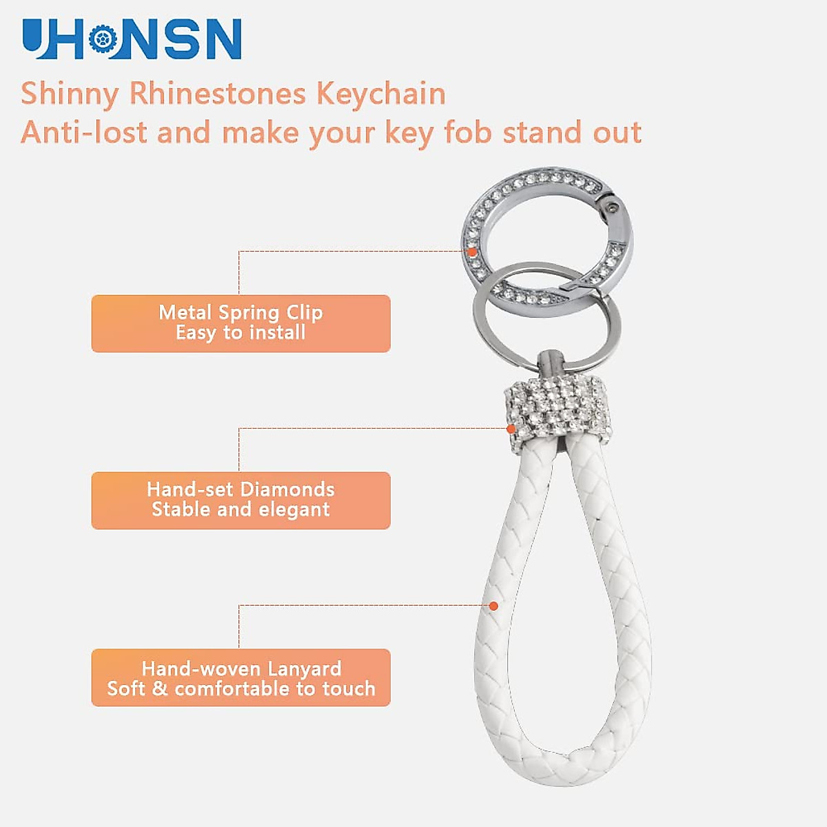 UHONSN Key Fob Cover for Honda Accessories Accord Civic Car Keychain Case Smart Remote Keys Protector Pilot Odyssey 2017-2021 Keycover White