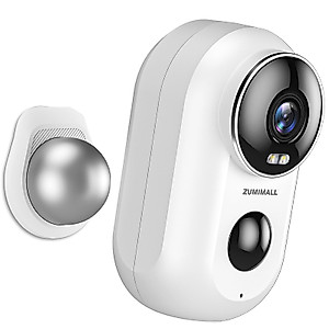 ZUMIMALL 2K Security Camera Outdoor, FHD Battery Powered Wireless Camera with Siren, Outdoor & Indoor Rechargeable Surveillance Camera for Home Security, Night Vision, Motion Detection, 2.4G WiFi
