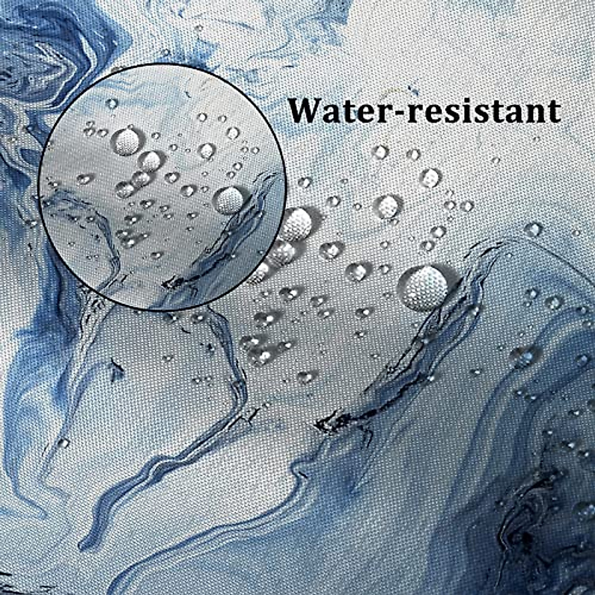 MIRRORANG Blue Marble Waterproof Fabric Shower Curtain for Bathroom Luxury Washable with 12 Hooks,72x72 Inch