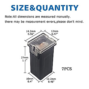 7 Pieces Tall Standard Fuses 20 amp JCase Box Shaped Fuse Compatible for Ford Chevy GM Nissan Toyota Pickup Trucks Cars SUV