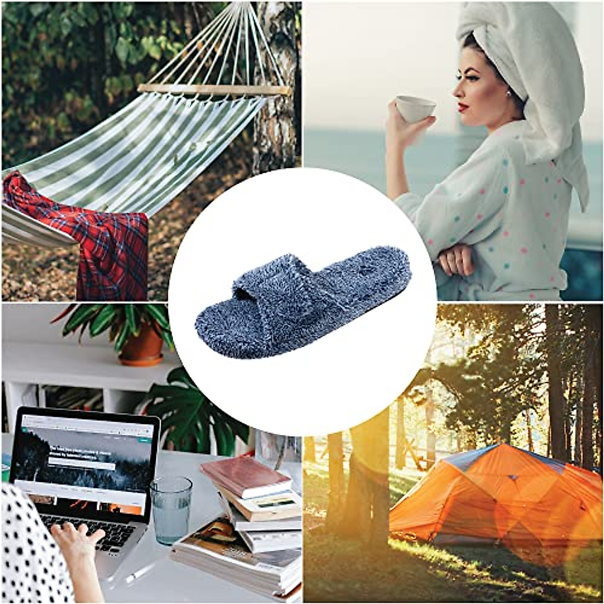 Acorn Women's Spa Slide Slipper, Powder Blue, 5-6