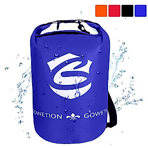 GOWETION Waterproof Floating Dry Bag Roll Top Compression Sack, Outdoor Activities for Submersible Kayaking Fishing Boating Beach Swimming Travel Voyager Camping 10L Waterproof Storage Bag