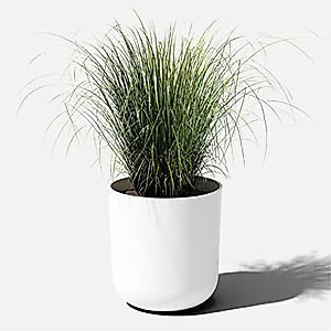 Veradek Round Lima Planter Pots for Indoor/Outdoor Garden Use | Made from Plastic - Concrete Mix with Drainage Holes | Perfect for Small to Large Succulent Plants, Flowers, Modern Interior Plants