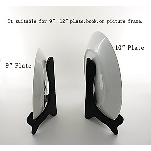 Artliving Black 8 Inch Wood-like Easels Plate Stand Holder Display Stands Picture Frame Stand-Set of 2