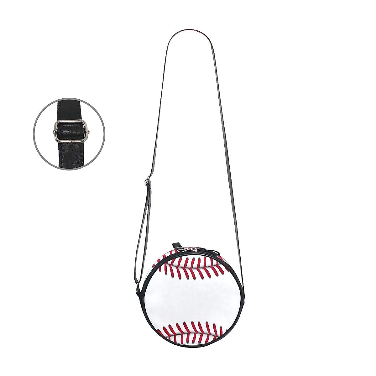 Women Round Crossbody Bag Baseball Sports Ball Small Circle Bag Handbag