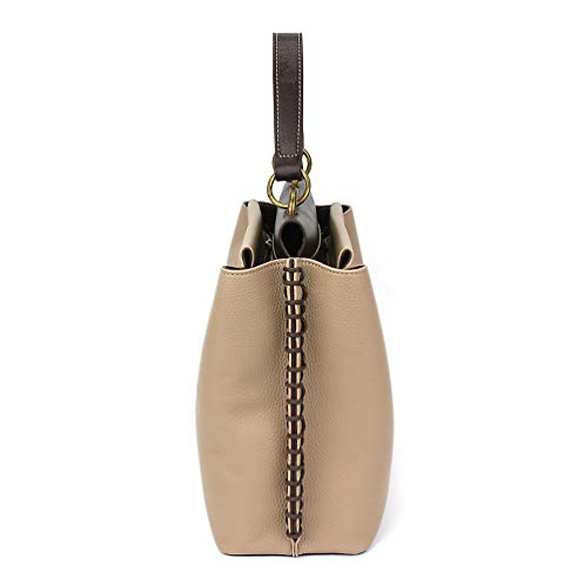 CHALA Charming Satchel with Adjustable Strap - Metal Dragonfly - Taupe