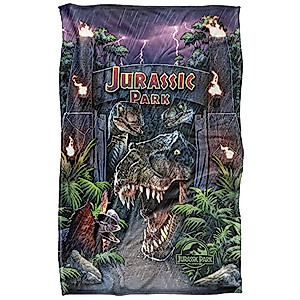 Jurassic Park Welcome to The Park Silky Touch Super Soft Throw Blanket 36" x 58"