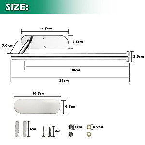 MORROLS Paper Towel Holder, Dish Towel Holder Wall Mounted Self-Adhesive or Drilling for Kitchen Under Cabinet, Under Cabinet Paper Towel Rolls Holder, SUS304 Stainless Steel