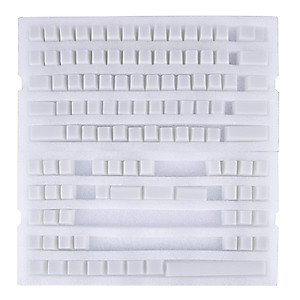 Petforu POM Jelly Keycaps Doubleshot Translucent OEM Profile for 6187104108 Keys PC Gaming Mechanical Keyboards (White)