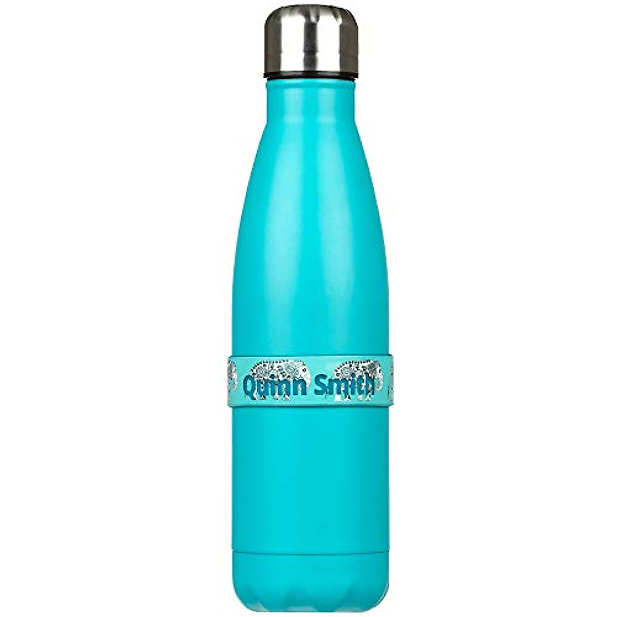 Custom Bottle Labels - 3 Pack - Silicone Bands for Baby Bottles, Kids Tumblers, and Water Flasks - Personalized Pre-Printed Name, Waterproof School and Daycare Drink Identifiers - Blue Elephants