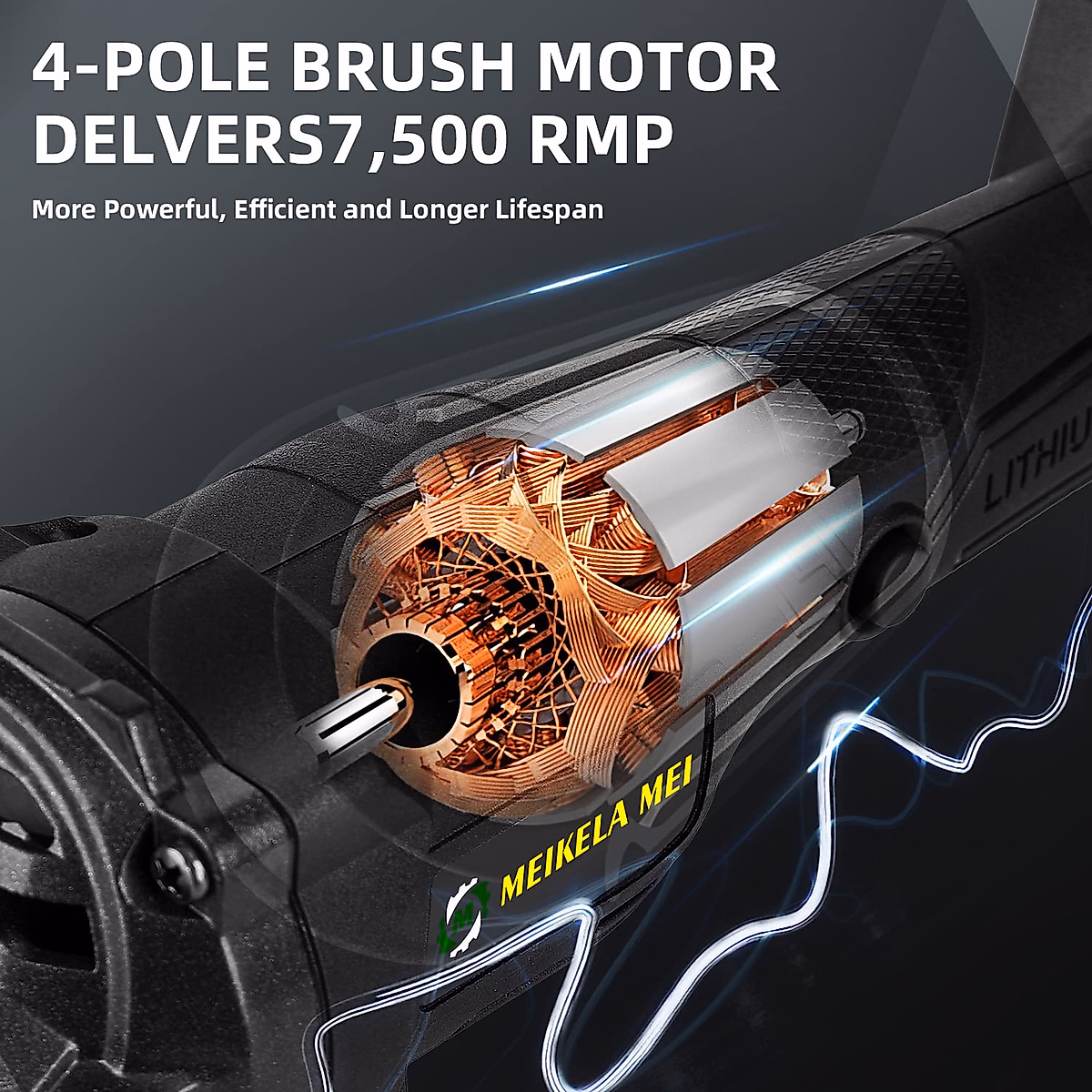 Cordless Angle Grinder with 4-pole Motor, 21V Cordless Grinders Tools w/3.0A Battery & Fast Charger, 4-3/8 Inch Grinding Wheels, Cutting Wheels, Flap Discs and Adjustable Auxiliary Handle