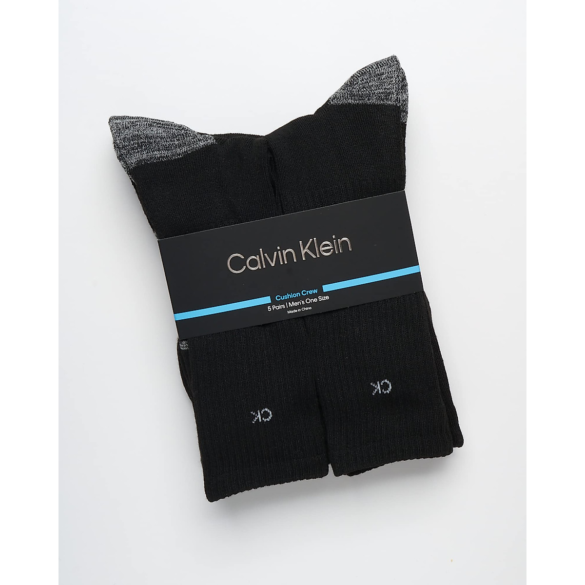 Calvin Klein Men's Crew Socks - 5 Pairs Performance Cushion Comfort Crew Socks - Breathable Athletic Socks for Men (7-12), Size 7-12, BlackGrey