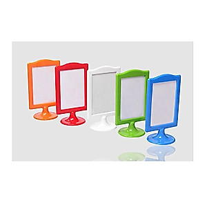 4 Pack Self Standing Red Photo Frame,Each Frame Holds 2 Pictures,Sign Holder 4x6"Pedestal Photo Frame with Inserts & Base,2 Sided Frame for Vertical Display Postcards,Tickets,Family Photo Frame