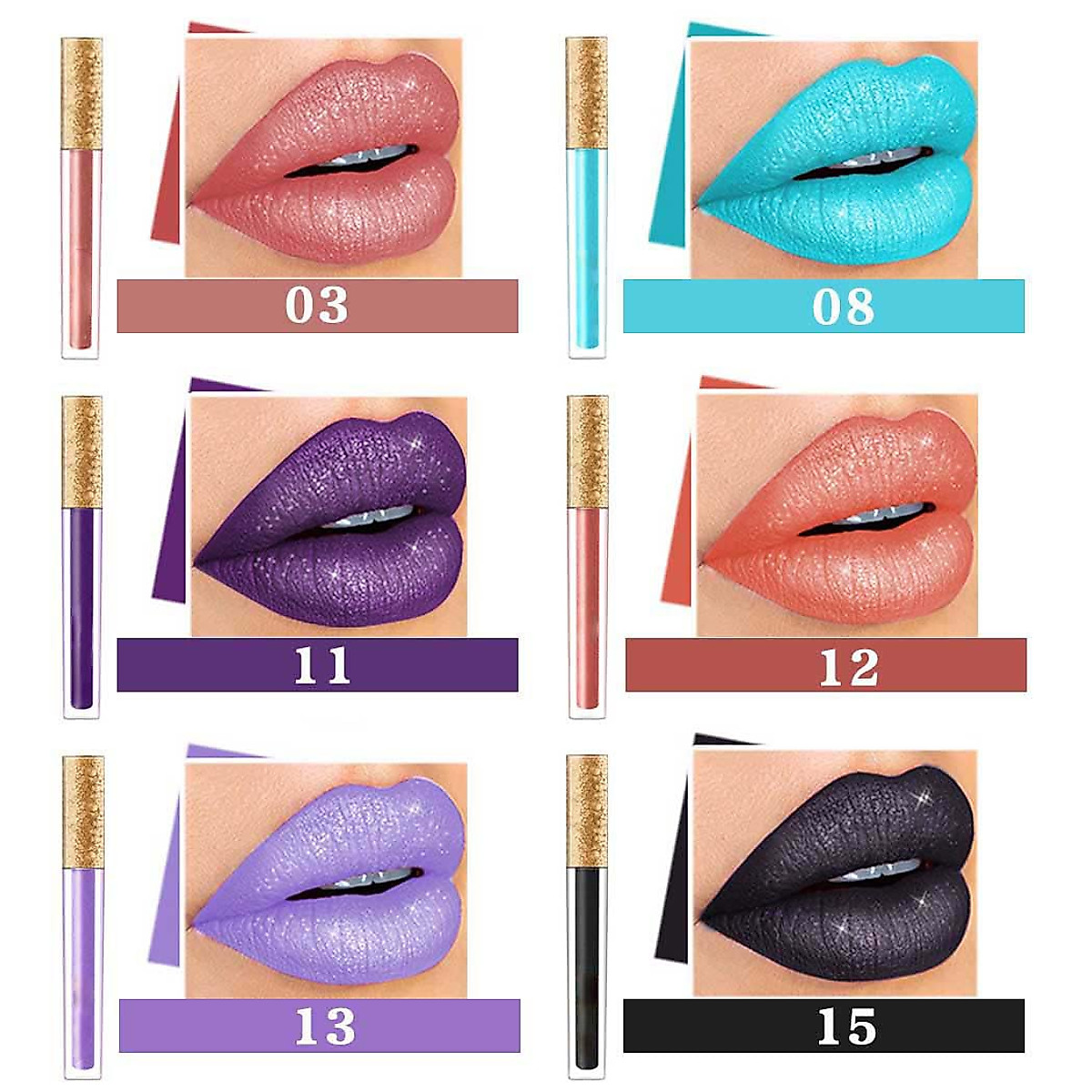 Edanta Kilshye Matte Lipstick Long Lasting Waterproof Liquid Lipsticks Glitter Cream Lip Gloss High Pigment Lipstick Non Stick Cup Lip Makeup for Women and Girls Pack of 1 (Purple 11)