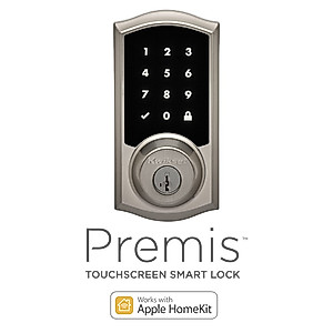 Kwikset Premis Touchscreen Smart Lock Electronic Deadbolt, Works with Apple HomeKit via Apple HomePod or Apple TV, in Satin Nickel