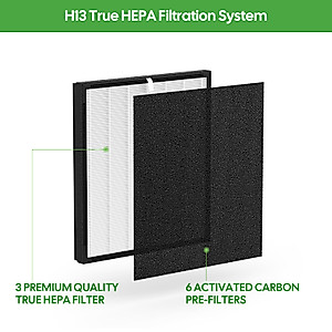 3-Pack FLT5900 True HEPA Replacement Filter J and UV-C Replacement Bulb Compatible with Purifier AC5900WCA and AC5900WDLX