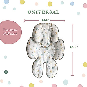 Little Me Baby's Full Body Support Pillow, Newborn Infant Head, Back, Neck, and Legs Protection for Car Seat, Stroller, Booster Seat - Safari Animals, Blue