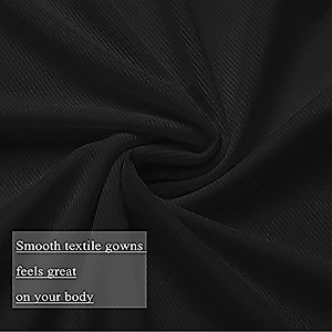 YYA Sexy Tank Nightgowns for Women Sleeveless Sleep Shirts Chemise Night Lingerie Dress A-black