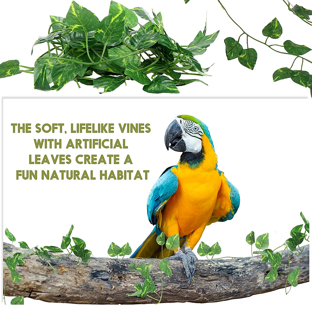 3 Pcs Natural Coconut Bird Hide Nest Birds Parakeet Nest with 6.9 Feet Fake Vines and 4 Hooks, Coconut Fiber Hanging Birdhouse Shell House for Finch Canary Sparrows Reptile Hamster Budgies Cockatiel