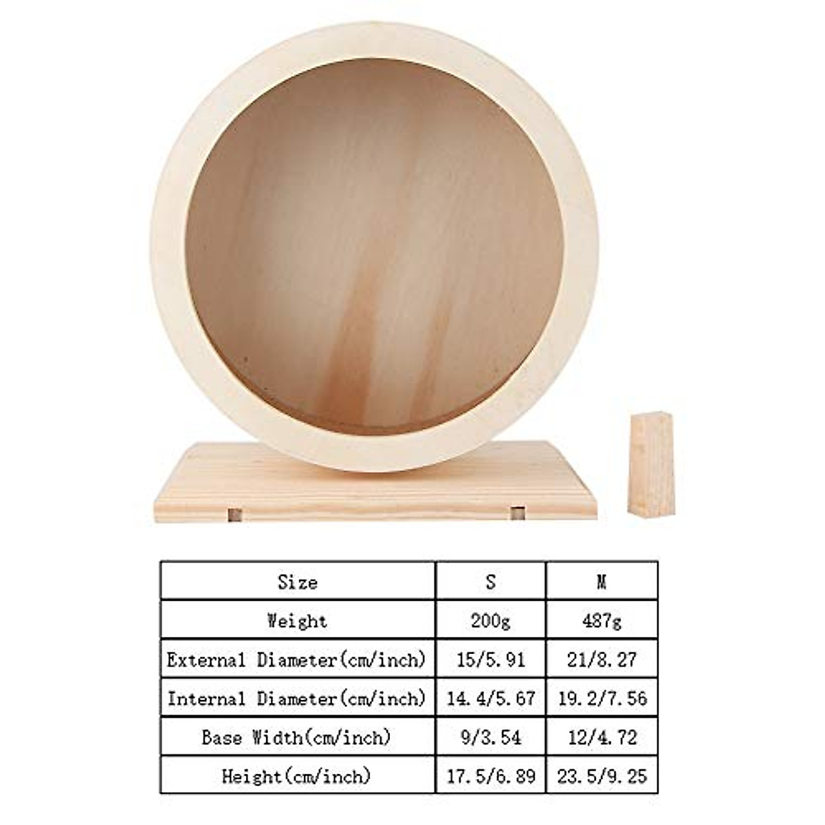 Hamster Running Wheel Silent Wooden Pet House Funny Wheel Running Rest Small Animal Exercise Wheels (M)