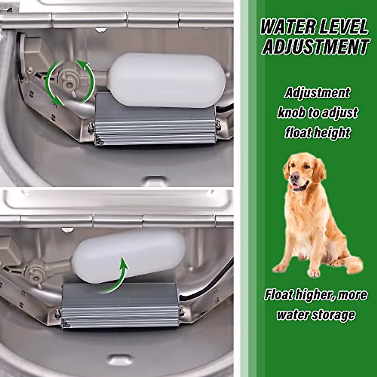 KHEARPSL Automatic Heated Dog Bowl Thermal-Bowl Livestock Waterer Water Trough Stainless Steel Auto Waterer for Chicken Dog Cattle Horse Pig Goat (Waterer+Pipe+Connector+Screw)