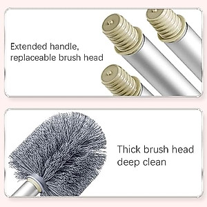 SAAKO Toilet Bowl Brush Round Brush Head Toilet Brush with Ventilation Holder and Long Ergonomic Handle Toilet Cleaner Brush