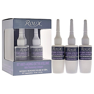 Roux Collagen Leave in Treatment, Anti Aging Ampolletas 07 Anti-Aging Extra Volume Formula, 3 Count, .5 Fl Oz Each