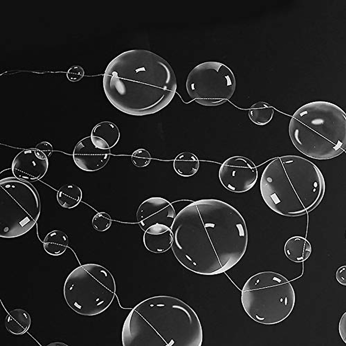 4 String Under the Sea White Bubble Garlands for Little Mermaid Party Decorations 2D Bubble Coutout Garland Hanging Bubbles Streamer Pool Ocean Underwater Kids Birthday Baby Shower Bday Party Supplies