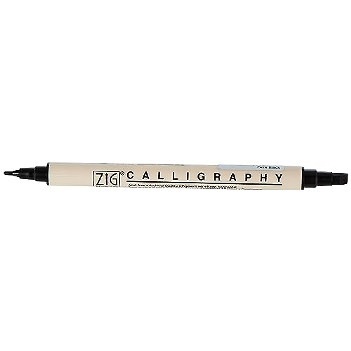 Zig Memory System Calligraphy Dual Tip Marker, Pure Black Pack of 6 (MS3400-010)