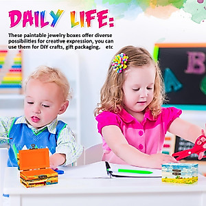 Thyle 48 Pcs Unfinished Small Wooden Box 3.54 x 1.97 x 2.17 Inch Mini Treasure Boxes Stash Wooden Box with Hinged Lid Locking Clasp for DIY Crafts Party Projects