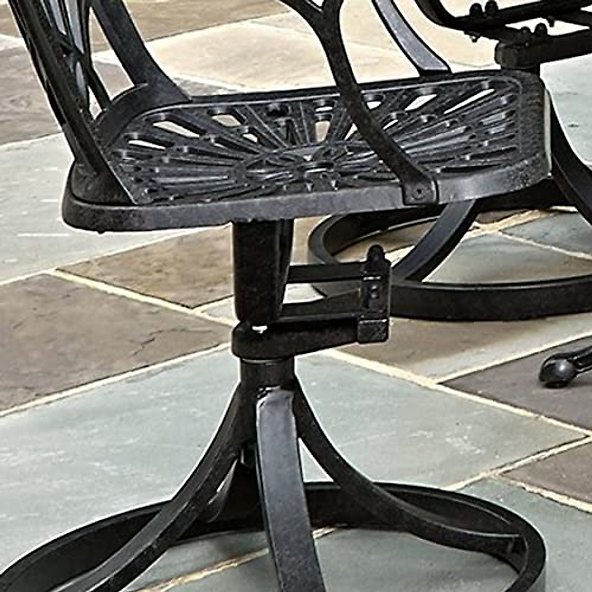 homestyles 6660-53 Outdoor Swivel Rocking Chair, Charcoal