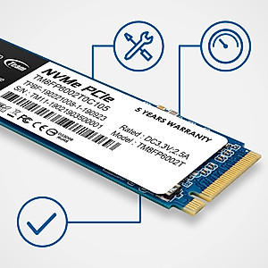 TEAMGROUP MP33 1TB SLC Cache 3D NAND TLC NVMe 1.3 PCIe Gen3x4 M.2 2280 Internal Solid State Drive SSD (Read/Write Speed up to 1,800/1,500 MB/s) Compatible with Laptop & PC Desktop TM8FP6001T0C101