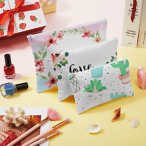 Frienda 50 Pieces Sublimation Blank Canvas Makeup Bags Bulk Blank DIY Heat Transfer Cosmetic Makeup Bags Canvas Pen Case Pencil Bags Clear Sublimation Blank Pouch with Zipper (White,9 x 6.89 Inch)