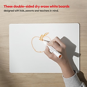 Board Geeks 25 Classroom Dry Erase Board for Kids 9"x12"- Small White Boards for Students, White Board for Kids, Teachers - Mini White Boards | Double Sided Small White Board Bulk (25 Pk)