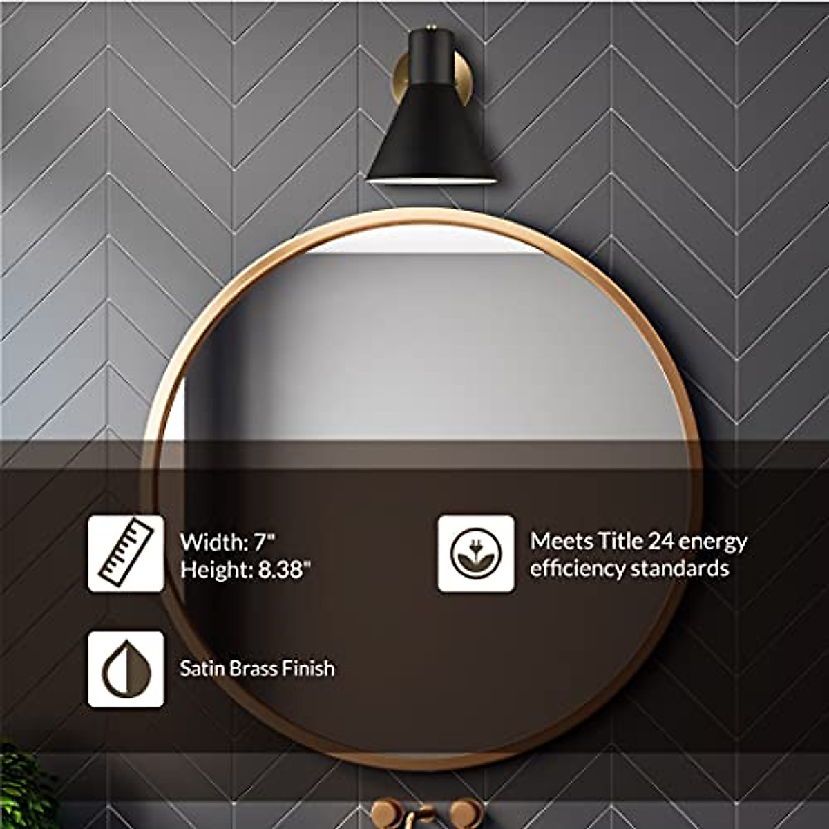Generation Lighting 4141301-848 Towner One - Light Wall / Bath Sconce Vanity Style Fixture, Satin Brass