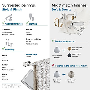 Amerock BH3601026 | Chrome Single Robe Hook | 2-5/8 in. (67 mm) Length Towel Holder | Highland Ridge | Towel Hook for Bathroom | Bathroom Hardware | Bath Accessories