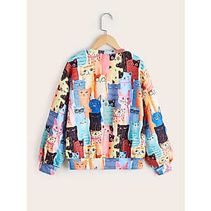SOLY HUX Girl's Cartoon Letter Print Long Sleeve Pullover Top Sweatshirt Cartoon Graphic 11-12Y