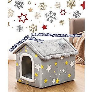ANPPEX Indoor Dog House Warm Dog Bed, Plush Pet House Dog Cat Kennel with Removable Cushion Suitable for Small and Medium-Sized Dogs and Cats