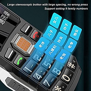 2G Senior Cell Phone Unlocked, 2.8 Inch HD Screen SOS Large Buttons Dual SIM Phone with Emergency Light, 13800mAh Battery Senior Basic Phone (Black)