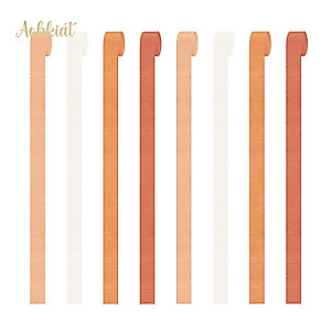 AOBKIAT Wedding Decorations,8 Rolls Gradient Orange Crepe Paper Streamers for Wedding,Bachelorette Party,Birthday, Bridal Baby Shower,Anniversary Party Backdrop